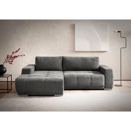 Inosign Ecksofa »Bolero L-Form« wahlweise mit Bettfunktion & Bettkasten grey