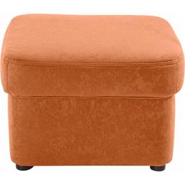 DOMO collection Polsterhocker &raquo;Elva&laquo; orange (gepr&auml;gte) Luxus-Microfaser (100% Polyester);Kunstleder SOFTLUX / Struktur ( 100% Polyester);Microfaser 