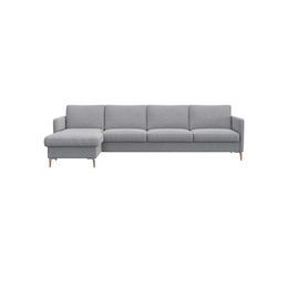 FLEXLUX Ecksofa &raquo;Fiore, super Sitzkomfort durch Kaltschaum im Sitz, L-Form&laquo; schmale Armlehnen, F&uuml;&szlig;e Alu+ Eiche grau 100% Polyester