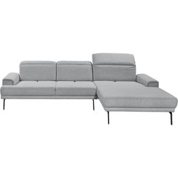 Musterring Ecksofa &raquo;MR 4580&laquo; mit Kopf- und Sitztiefenverstellung, Metallfu&szlig; chrom, 288 x 193/220cm grau 100% Polyester