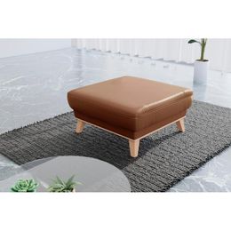 Sit & More SIT&MORE Polsterhocker »Lavida« Mit elegantem Holzrahmen cognac