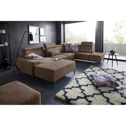 Sit & More sit&more Wohnlandschaft &raquo;Gizeh U-Form&laquo; 15 cm Fu&szlig;h&ouml;he, inklusive Sitztiefenverstellung und Kopfteilverstellung braun
