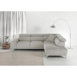 3C Candy Ecksofa &raquo;Greve Sofa immer mit manuelle Kopfteilverstellungen, modern, elegant&laquo; wahlweise motorischer Sitzvorzug, bequem und zeitlos, L-Form 