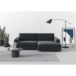 Trendmanufaktur Ecksofa »Bourbon, Designsofa mit tollem Sitzkomfort, L-Form, « extra tiefe Sitzfläche, wahlweise mit Sitztiefenverstellung anthazit