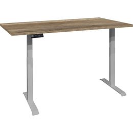 Mäusbacher MÄUSBACHER Schreibtisch »Big System Office« Breite 140 cm, elektrisch höhenverstellbar silber / wildeiche trüffel + silber + wildeiche trüffel