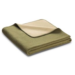 Biederlack Wohndecke »Melange Doubleface« mit geketteltem Zierstich olive/beige Obermaterial: 58% Baumwolle, 35% Polyacryl, 7% Polyester B/L: 150...