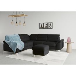 Sit & More SIT&MORE Ecksofa »Sinatra L-Form« optional mit Kopfteilverstellung und Armteilfunktion schwarz