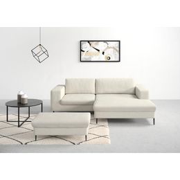 DOMO collection Ecksofa »Modica kompakt und elegant, Breite 244, L-Form« moderne Optik mit extrabreiter Recamiere, auch in Cord beige
