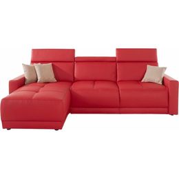 DOMO collection Ecksofa »Ava mit moderner Sitzheftung & toller Doppelnaht, komfortabel, L-Form« mit Recamiere, inkl. Federkern, wahlweise mit...