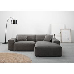 Andas Ecksofa »Glimminge L-Form auch in Breitcord, Feincord + Easy care-Bezug, « Breite 234, Zierkissen dark grey
