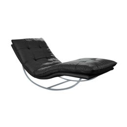 W.Schillig Relaxliege &raquo;daily dreams&laquo; in Waffelkissen-Optik, Schaukelgestell silber matt, in 2 Breiten grau Longlife Xtra-Leder Z59: Glattleder mit 