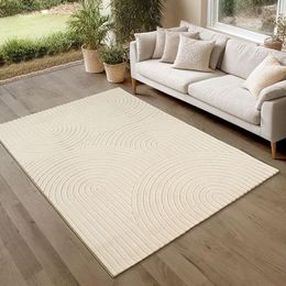 the carpet Teppich »Parma« rechteckig 10 mm Höhe moderne Wohnzimmer Teppich Outdoor geeignet dichter Flor Creme Obermaterial: 100% Polypropylen B :...