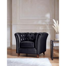 Home Affaire Chesterfield-Sessel &raquo;Reims Cocktailsessel, Sessel&laquo; mit echter Chesterfield-Knopfheftung, hochwertige Verarbeitung grau Samtoptik (100% 