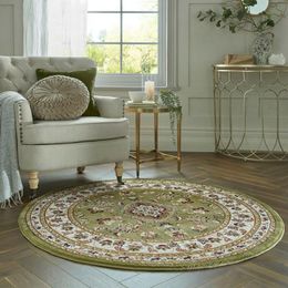 FLAIR RUGS Teppich &raquo;Sherborne&laquo; rund 8 mm H&ouml;he gr&uuml;n Kunstfaser