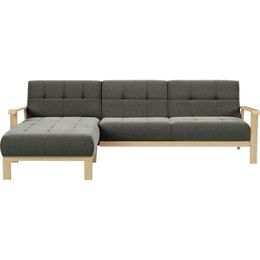 Sit & More sit&more Ecksofa &raquo;Billund L-Form&laquo; Armlehnen aus Buchenholz in natur, verschiedene Bez&uuml;ge und Farben braun 95% Polyester 5% Polyamid