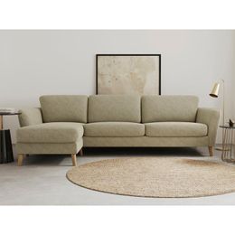 Home Affaire Ecksofa &raquo;MARSEILLE (279/152cm),L-Form, Rec. rechts/links, verschiedene Bez&uuml;ge&laquo; Massivholzbeine Eiche, Landhausstil, Wellenunterfederung 