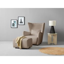 LeGer Home by Lena Gercke Ohrensessel »Levke Sessel« wahlweise mit oder ohne Hocker beige