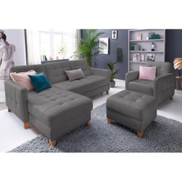 exxpo - SOFA FASHION Ecksofa »Elio, kompakt und komfortabel, bequem und zeitloses Design, L-Form« wahlweise mit Bettfunktion delphin