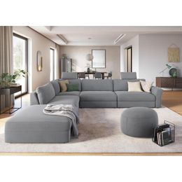 Sit & More SIT&MORE Ecksofa »Cadabra L-Form« Breite 356 cm, mit Sitztiefenverstellung hellgrau