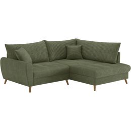 MR. COUCH Ecksofa »Blackburn II L-Form« Wahlweise mit Kaltschaumpolsterung bis 140 kg belastbar Stripes 8641 green