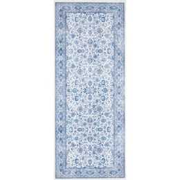 ELLE DECORATION Teppich &raquo;Keshan Maschad&laquo; rechteckig 5 mm H&ouml;he Orientalisch, L&auml;ufer, Kurzflor, Vintage, Wohnzimmer, Schlafzimmer blau Polyester