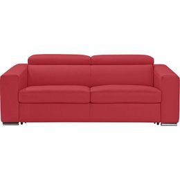 Egoitaliano Schlafsofa »Cabiria, Design und super Sitz- und Liegekomfort« Sofa inkl. Schlaffunktion, Kopfteile verstellbar, mit Metallfüßen ruby