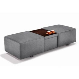 W.Schillig Hocker &raquo;taboo&laquo; ausziehbar, inklusive Zwischenablage grau Flachgewebe S22 (100% Polyester);Stoff S37 (100% Polyester): Luxus-Microfaser in 