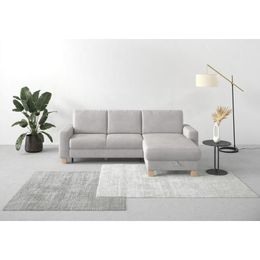 Home Affaire Ecksofa &raquo;Summer L-Form&laquo; mit Recamiere, mit oder ohne Bettfunktion und Bettkasten, Cord-Bezug silber 95% Polyester, 5% Polyamid