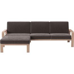 Sit & More SIT&MORE Ecksofa »Kolding L-Form« Armlehnen aus Buchenholz in natur, verschiedene Bezüge und Farben anthrazit