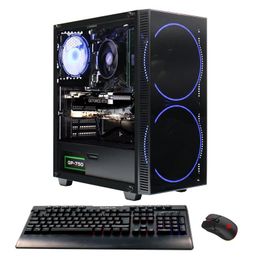 GAMEMAX Gaming-PC &raquo;Black Hole 7378&laquo; Windows 11 schwarz WLAN AC, ARGB-Beleuchtung Front, 1 x PS/2, 4 x USB 2.0, 2 x USB 3.2 Gen 1, 1 x RJ-45 port, 3...