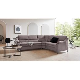 Places of Style Ecksofa &raquo;Cardoso L-Form&laquo; mit Trapezecke f&uuml;r mehr Sitzkomfort, wahlweise auch mit Bettfunktion grau Luxus-Microfaser ALTARA NUBUCK (100