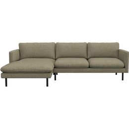 FLEXLUX Ecksofa »Bolzano, elegant und bequem, L-Form« Sitzaufbau mit Kaltschaum & Stahl-Wellen, loose Sitz -& Rückenkissen Fall Green