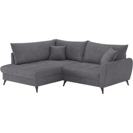 Ecksofa &raquo;Blackburn II, L-Form&laquo; Mit Kaltschaumpolsterung bis 140 kg belastbar grau Stripes (92% Polyester / 8% Nylon)