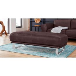 W.Schillig Hocker &raquo;montanaa&laquo; mit Metallkufen in Chrom gl&auml;nzend, Breite 141 cm braun