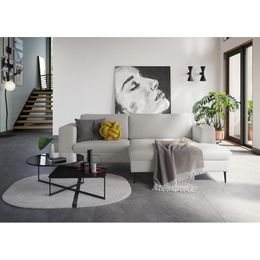 DOMO collection Ecksofa »Modica kompakt und elegant, Breite 244, L-Form« moderne Optik mit extrabreiter Recamiere, auch in Cord silber