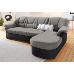 DOMO collection Ecksofa »Sarafina zeitlos und komfortabel, optional mit Federkern, L-Form« wahlweise mit Bettfunktion schwarz/weiß/grau