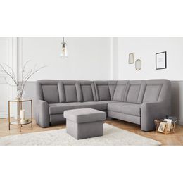 Sit & More SIT&MORE Ecksofa »Melissa L-Form« klassisches Polsterprogramm, wahlweise Bettfunktion und Schubkasten grau