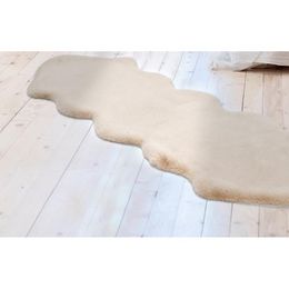 Arte Espina Fellteppich &raquo;Rabbit 300&laquo; fellf&ouml;rmig 35 mm H&ouml;he Kunstfell, Kaninchenfell-Haptik, supersoft, ideal als Bettvorleger creme Obermaterial:...