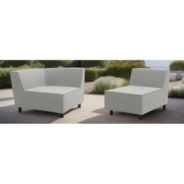 DOMO collection Sofaelement &raquo;Sonna, individuell zusammenstellbar&laquo; Einzelelemente f&uuml;r Terrasse, Garten und Balkon, speziell f&uuml;r Outdoor silber 100% 