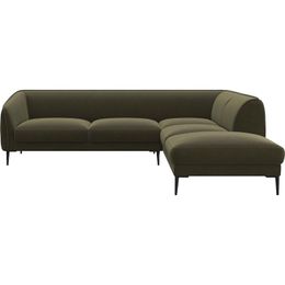 FLEXLUX Ecksofa »Belle Designsofa, L-Form, B/T 268/209 cm« Skandinavisches Design, In hochwertiger Verarbeitung Moss Green