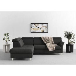 Sit & More SIT&MORE Ecksofa »Marano L-Form« inklusive Kopfteilverstellung, wahlweise mit Bettfunktion, Bettkasten anthrazit