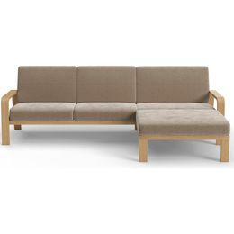 Sit & More sit&more Ecksofa &raquo;Kolding L-Form&laquo; Armlehnen aus Buchenholz in natur, verschiedene Bez&uuml;ge und Farben beige 95% Polyester, 10% Polyamid