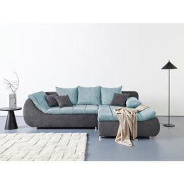 Inosign Ecksofa »Imola, elegant und modern, aktuelle Steppung im Sitz, bequem, L-Form« frei im Raum stellbar, wahlweise mit Bettfunktion und...