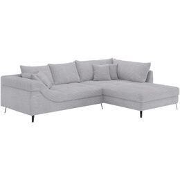 MR. COUCH Ecksofa »Portofino, L-Form« Mit Kaltschaumpolsterung, bis 140 kg belastbar Stripes 8637 warm grey