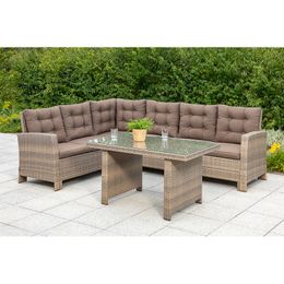 Merxx Gartenlounge-Set »Salerno« grau/beige + Obermaterial: 100% Polyester. Füllung: 100% Polyurethan