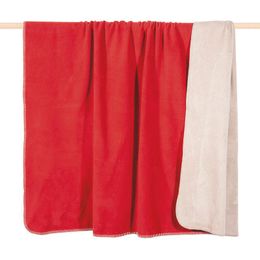 Pad Wohndecke »HOBART« Made in Europe red Obermaterial: 65% Baumwolle, 35% Polyacryl B/L: 150 cm x 200 cm