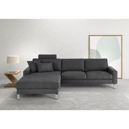 3C CANDY Ecksofa »Lecce, wahlweise PUR-Schaumstoff oder Tonnentaschenfederkern« Bett im 2, 5-Sitzer, teilmotorische Schlaffunktion im Longchair,...