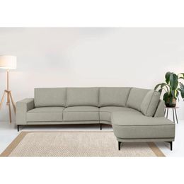 OTTO HOME PLACES OF STYLE Ecksofa »Casina« mit abgerundeter Ottomane, in einem weichen Chenille-Stoff taupe