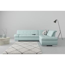 DOMO collection Ecksofa »Mona L-Form« wahlweise mit Bett- und Armlehnfunktion mint