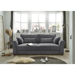 ED EXCITING DESIGN Schlafsofa »Angelina« mit Bettkasten & 4 Zierkissen dunkelgrau